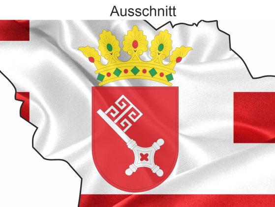 Autoaufkleber Fahne und Umriss von Bremen