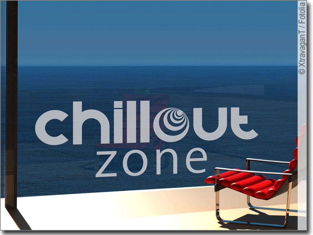 Glastattoo Chillout Zone Glasdekor zum chillen