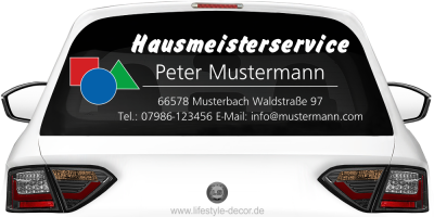 Fahrzeugwerbung selbst gestalten: Logo, Wunschtext, Domain